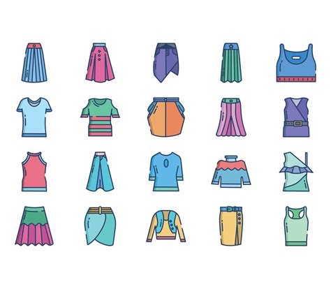 Women Dress And Fashion Icon Set 12199872 Vector Art At Vecteezy