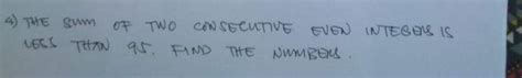Answered 4 THE SUm OF TWO CON SECUTIVE EVEN Bartleby