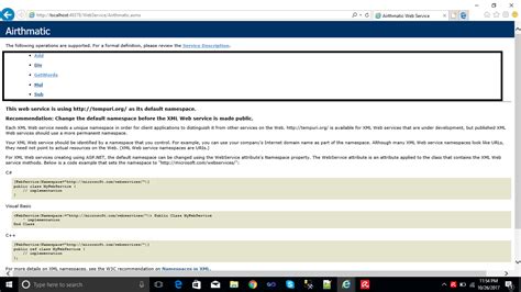 C Aspnet Web Service Remove Documentation Stack Overflow