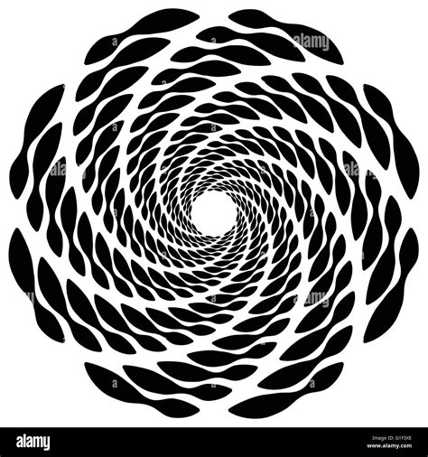 Circular Rotating Spiral Vortex Element Motif Abstract Geometric Shape Non Figural