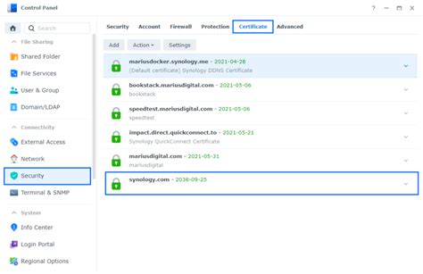 Synology Default Certificate Marius Hosting