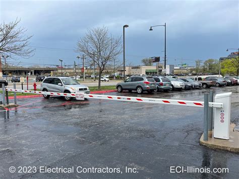 Extra Wide MicroBoom Barrier Gate Spans Lane In Chicago Burb