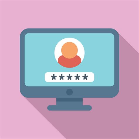 Monitor Password Icon Flat Vector Mobile Account 20265797 Vector Art