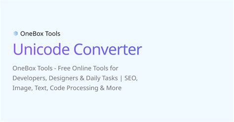 Unicode Converter Beste Kostenlos Online Encodedecode Werkzeug