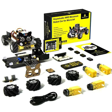 Keyestudio Micro Bit V2 4wd Mecanum Wheel Robot Car Kit For Microbit