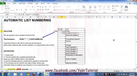 Learn Excel 2010 Automatic List Numbering With Empty Rows Youtube