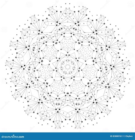 Vector Shape Molecular Structure With Lines And Dots Stock Vector Illustration Of Medicine