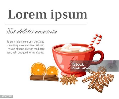 뜨거운 코코아 마쉬 멜 로우 사탕 막대기와 커피의 빨간 얼굴 벡터 그림을 흰색 배경에 고립 핫 초콜릿에 대한 스톡 벡터 아트 및 기타 이미지 핫 초콜릿 겨울 계피