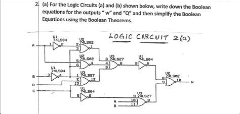 Solved 2 A For The Logic Circuits A And B Shown