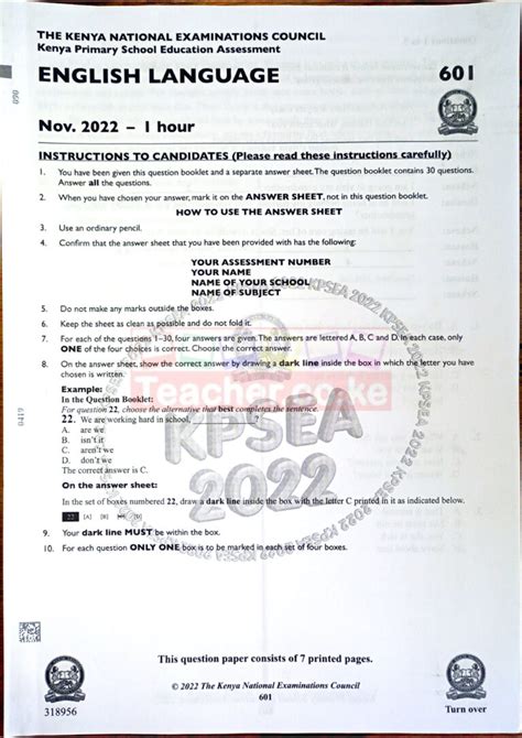 KCSE KNEC PAST PAPERS Teacher Co Ke