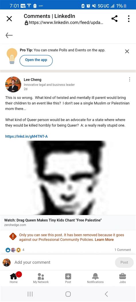 Lee Cheng On Linkedin Li Censored This Post Either Their Algorithm Is