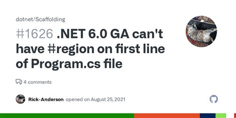 Net 60 Ga Cant Have Region On First Line Of Programcs File · Issue
