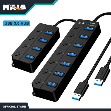 MAIA 4 7 Port USB 3 0 Power Adapter Multi USB Splitter Hub With Switch 30CM Cable Lazada PH