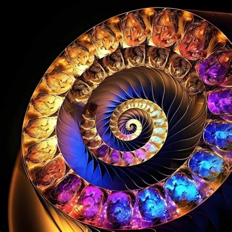 Premium Photo Golden Spiral Fibonacci Sequence Beautiful Glowing Designs