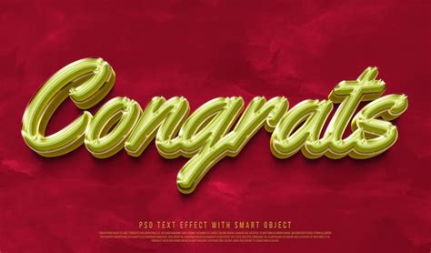 Premium Psd 3d Congrats Editable Text Effect Mockup Template