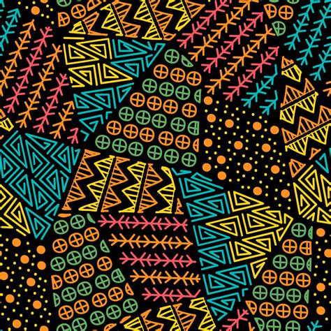 Mayan Patchwork Seamless Pattern Bright Multicolor Background 7816410