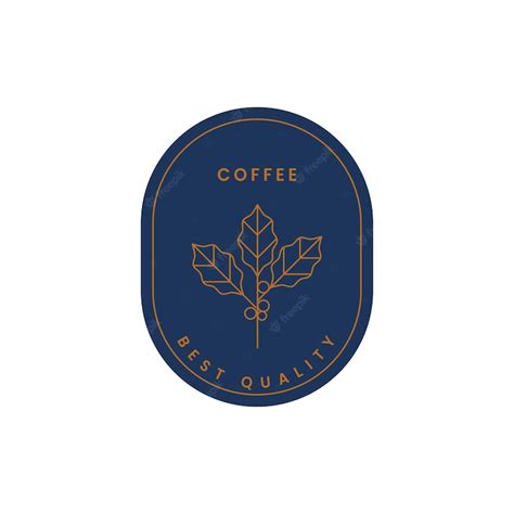 커피 나무 엠블럼 배지 로고 템플릿 디자인 프리미엄 벡터