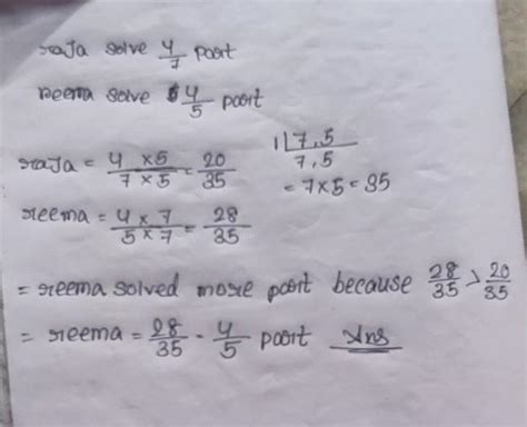 Raja Solved 47 Part Of An Exercise And Reema Solved 45 Part Of The