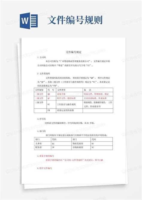 文件编号规则word模板下载 编号ljxkpxkg 熊猫办公
