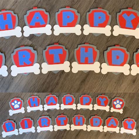 Paw Patrol Birthday Banner Birthday Banner Dinosaur Cake Toppers
