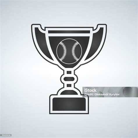 야구 트로피 컵 수상 플랫 스타일에 벡터 아이콘 0명에 대한 스톡 벡터 아트 및 기타 이미지 0명 Championship 경쟁 Istock