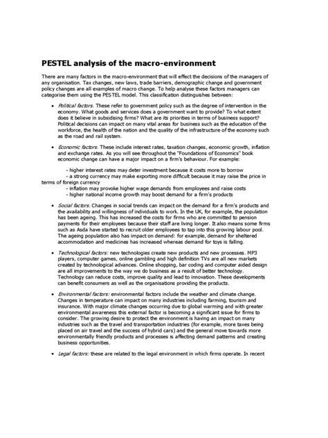 Pestle Analysis Template 2 Free Templates In Pdf Word Excel Download