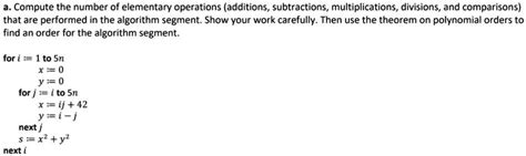 solved compute the number of elementary operations additions subtractions multiplications
