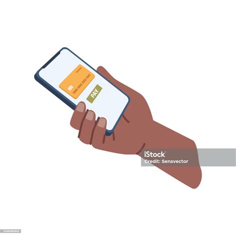 Nfc 기능이있는 스마트 폰은 상점과 상점에서 지불 할 수 있습니다 비접촉식 지불 방법 현대 가제트 및 금융 장치 플랫 만화 스타일의 벡터 지불에 대한 스톡 벡터 아트 및