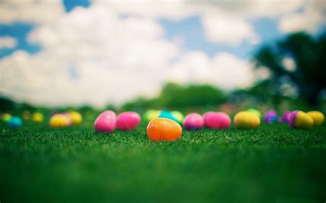 Easter Joy Hd Wallpaper Of Colorful Egg Scavenger Hunt