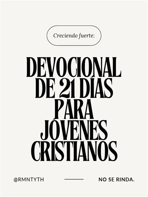 Spa Creciendo Fuerte Devocional De 21 Días Para Jóvenes Cristianos Pdf