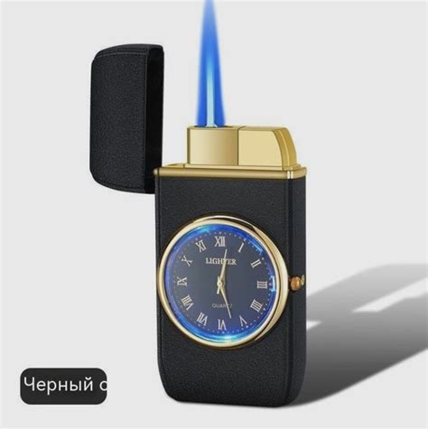 газовая зажигалка часы с подсветкой, черный мат. - купить с доставкой ...