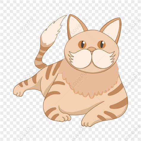 손으로 그린 만화 뚱뚱한 고양이 일러스트 노란색 클립 아트발톱수염 Png 일러스트 무료 다운로드 Lovepik