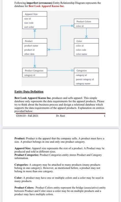 Solved Following Imperfect Erroneous Entity Relationship