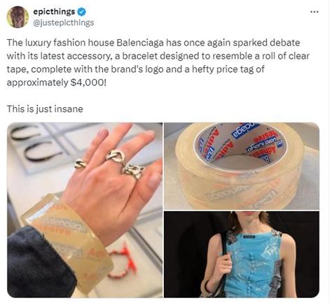 Just Insane Balenciaga Sells Tape Bracelet For Over Rs Lakh Viral News News Live