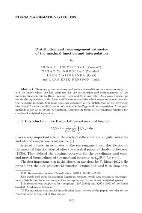 Pdf Distribution And Rearrangement Estimates Of The Maximal Function