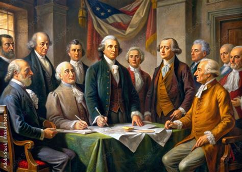 Banner Concept Featuring A Digital Illustration Of The Founding Fathers
