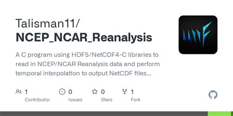 Github Talisman Ncep Ncar Reanalysis A C Program Using Hdf Netcdf C Libraries To Read In