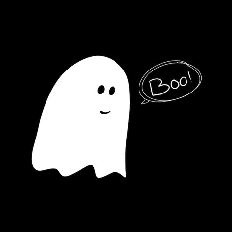 Premium Vector Illustration Of A Funny Ghost With A Speech Bubble With The Inscription Boo