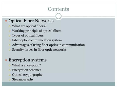 Secure Communication Over Fiber Optic Networks Pptx