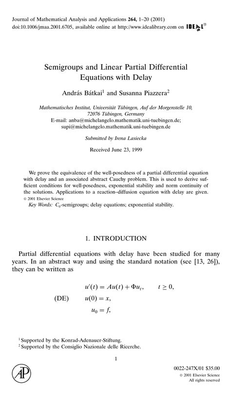 pdf semigroups and linear partial differential equations with delay