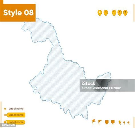 Heilongjiang China Grid Map Isolated On White Background Outline Map Simple Line Vector Map