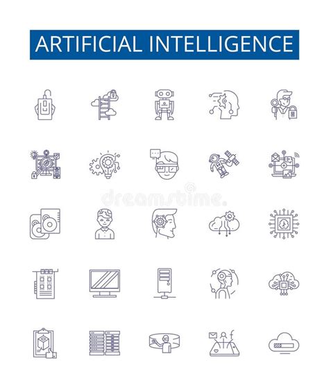 Artificial Intelligence Line Icons Signs Set Design Collection Of Ai Robotics Machine