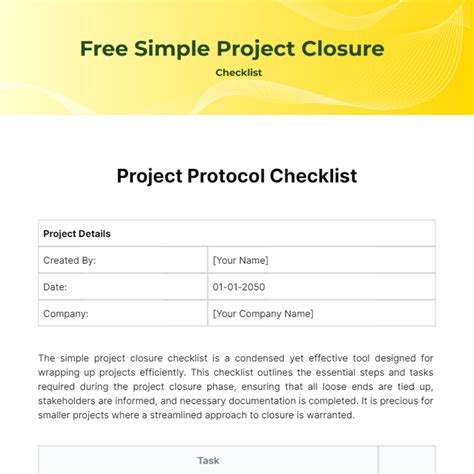 Free Project Checklist Templates Editable And Printable