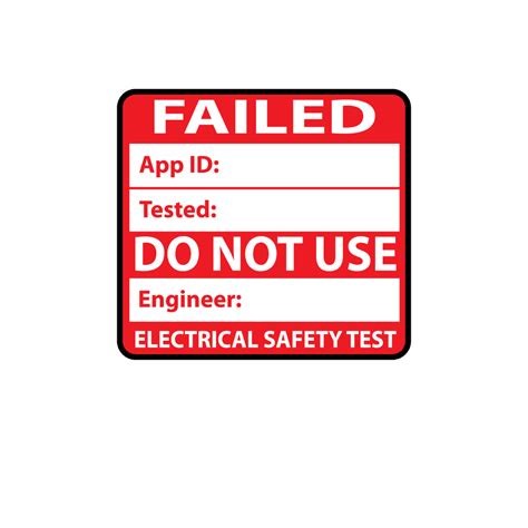 Buy Failed Pat Testing Labels Plug Top Pat Test Stickers