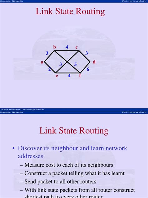 Link State Routing Computer Networks Prof Hema A Murthy Pdf Routing Router Computing