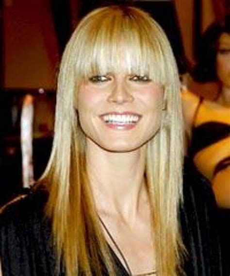 Pin On Blondes Bangs Heidi Klum Hair Hair Styles Long Layered Hair