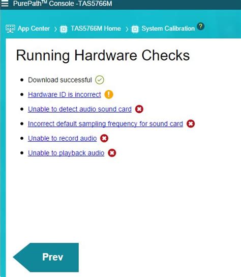 PUREPATH CMBEVM Hardware Checks Halts Hardware ID Is Incorrect Audio Forum Audio TI E2E
