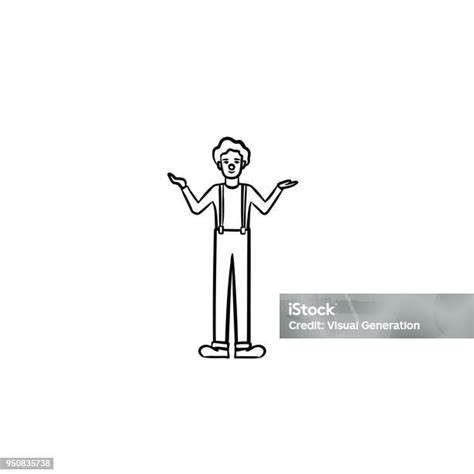 Clown Vu Jongler Avec Icône De Croquis Dessiné Main Compétences