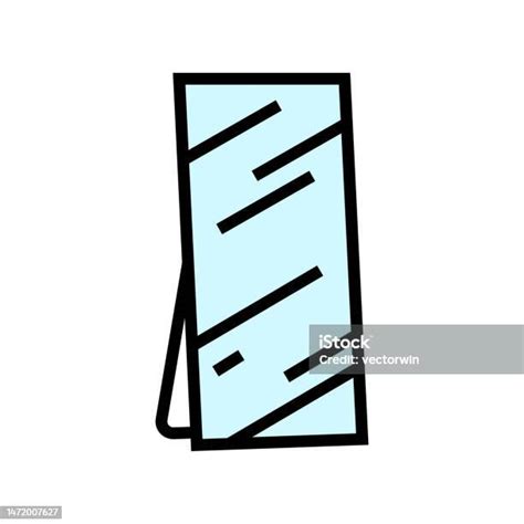 전체 길이 거울 침실 인테리어 컬러 아이콘 벡터 일러스트 레이 션 0명에 대한 스톡 벡터 아트 및 기타 이미지 0명 가구 고급 호텔 Istock