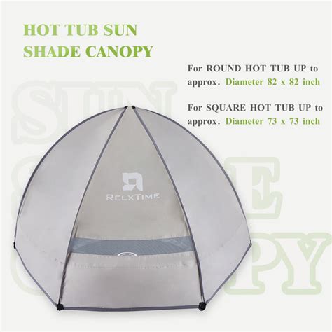 Relxtime Hot Tub Canopy Shelter Sun Shade Outdoor Canopy With Mesh Windows Windproof For